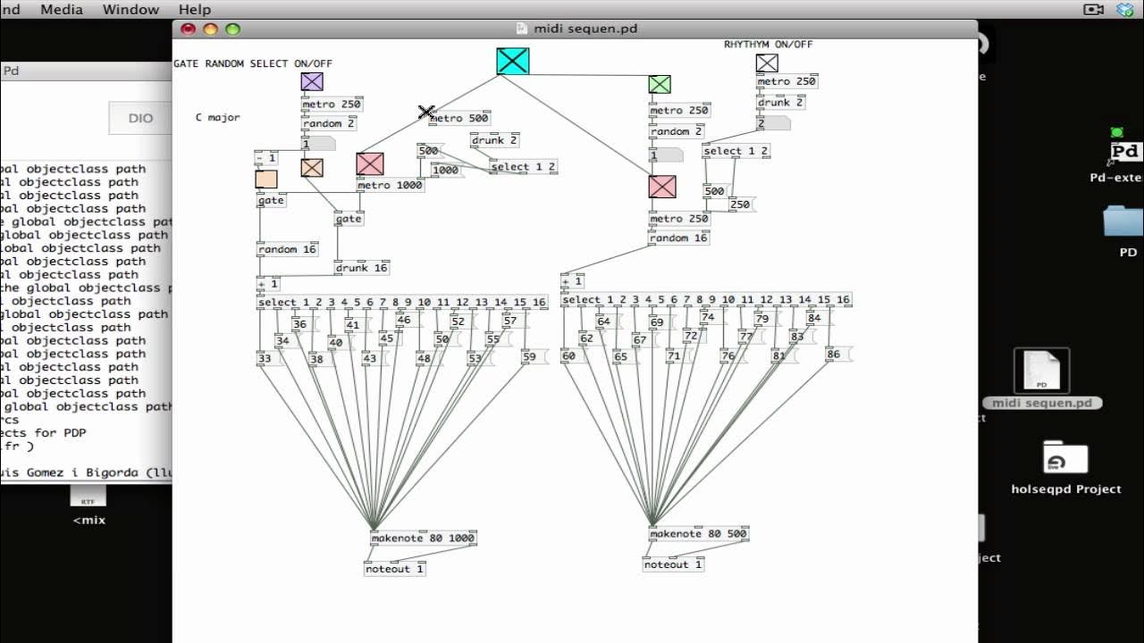 Pure Data to Ableton Live - Random midi in harmony - YouTube