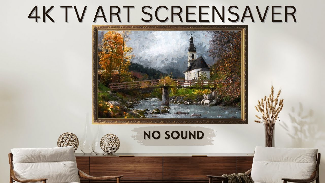 FALL 4K TV ART SCREENSAVER| Fall Cottage|Autumn LandscapePainting ...