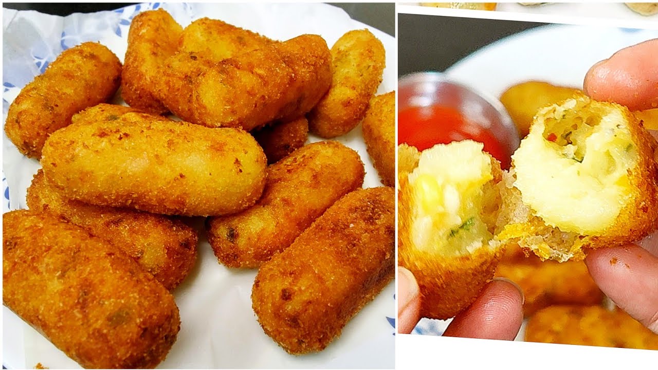 10 minute iftar snack cheese roll recipe cheesy potato croquette roll ...