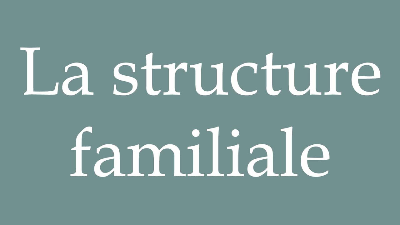 How to Pronounce ''La structure familiale'' (Family structure ...