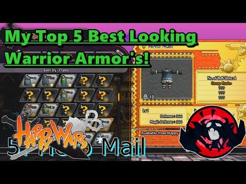 Happy Wars, My Top 5 Best Looking Warrior Armor! - YouTube