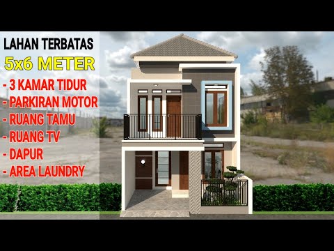 Desain Rumah Minimalis 5x6 Meter 2 Lantai Dengan 3 Kamar Tidur
