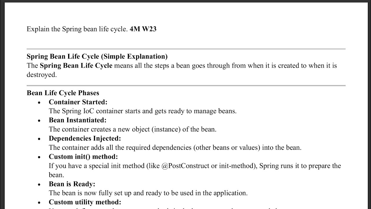 7.7 - Spring Bean Life Cycle - AJP - YouTube