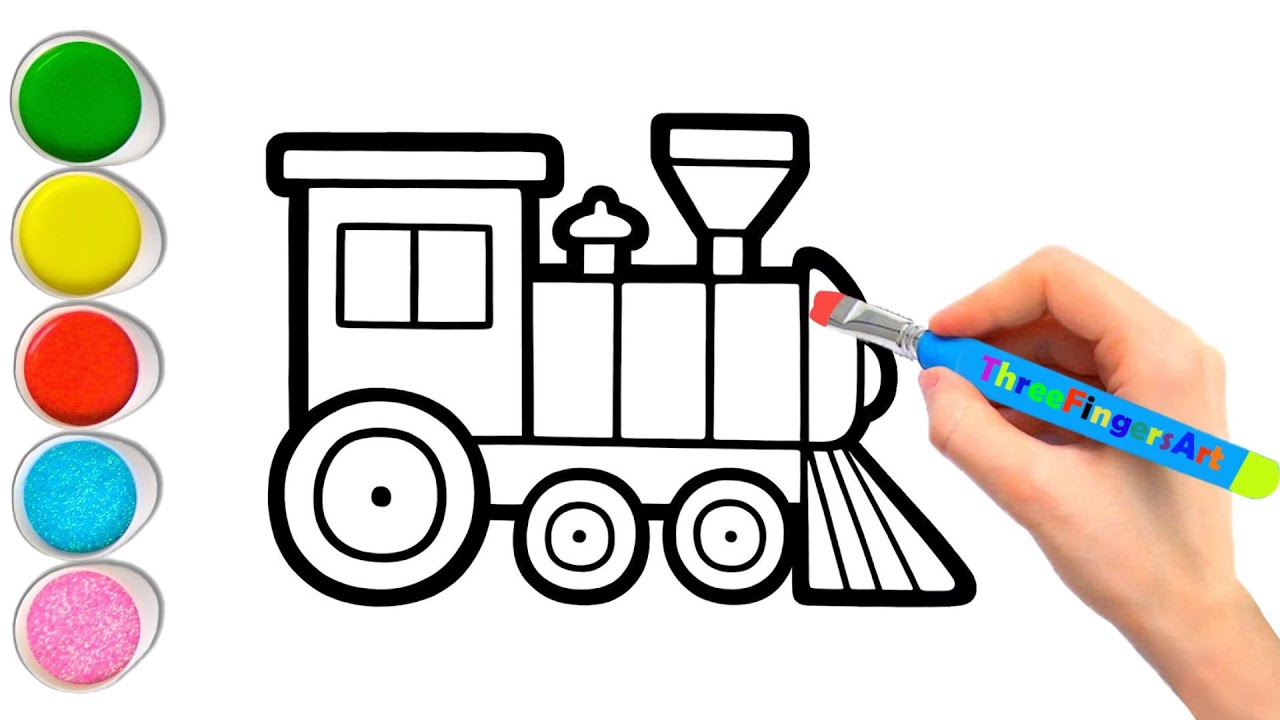 Train Drawing, Painting and Coloring for Kids, Toddlers |How to draw ...