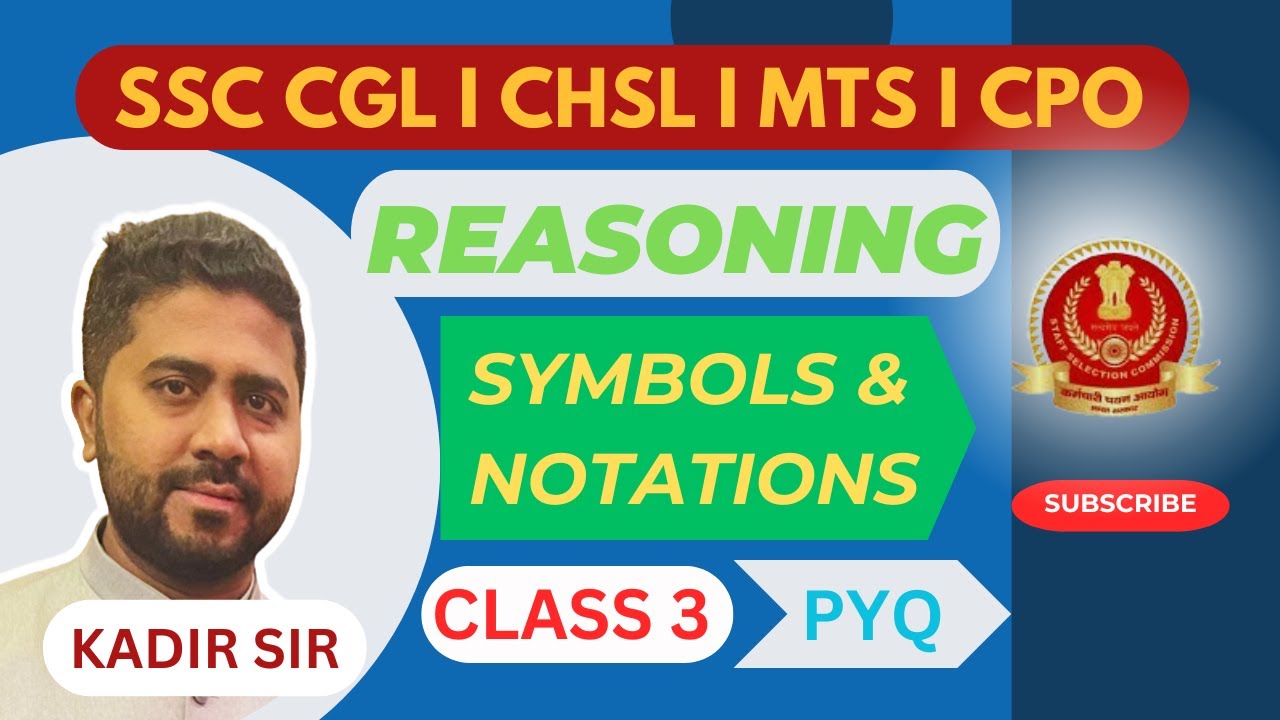 REASONING | SYMBOLS & NOTATIONS (CLASS 3) | PREVIOUS YEAR QUESTIONS ...