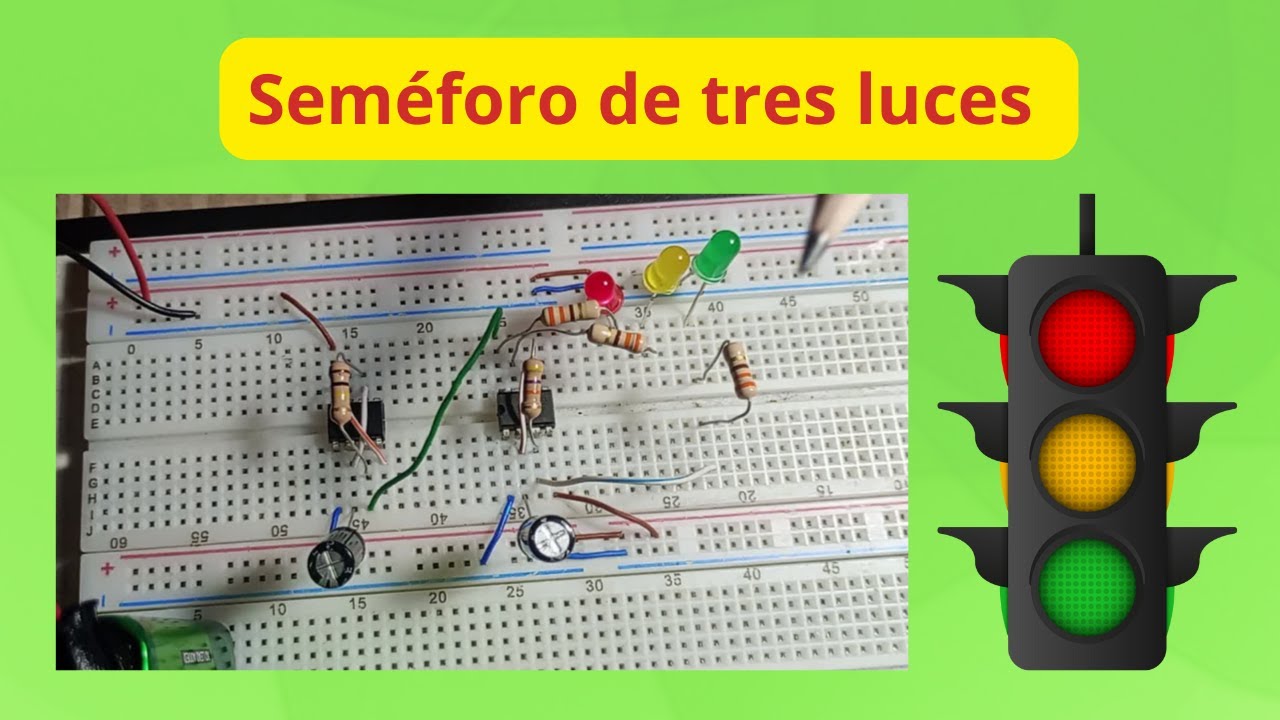 Proyecto de electrónica: Semáforo de tres luces - YouTube