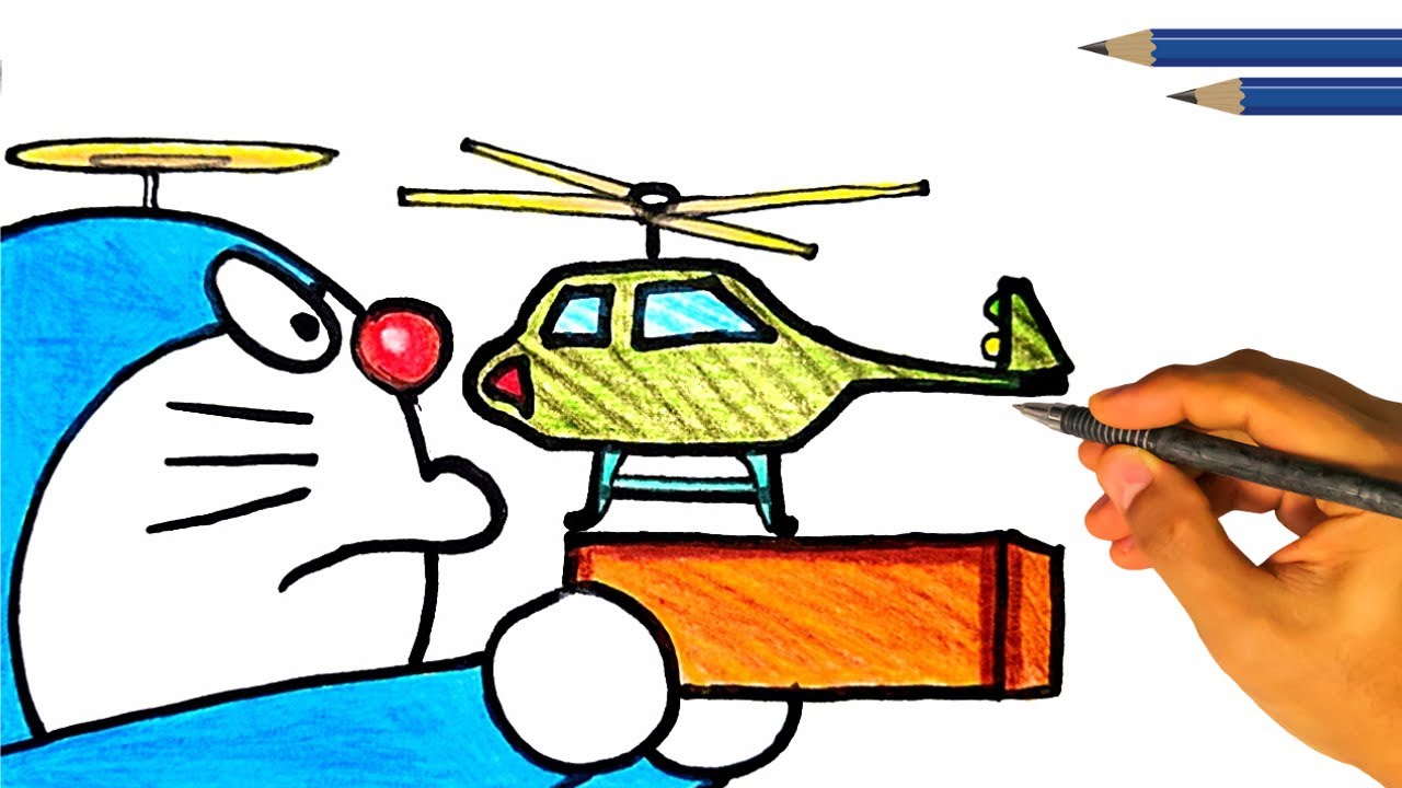 Doraemon helicopter (Magic Box) drawing | easy cartoon drawing - YouTube
