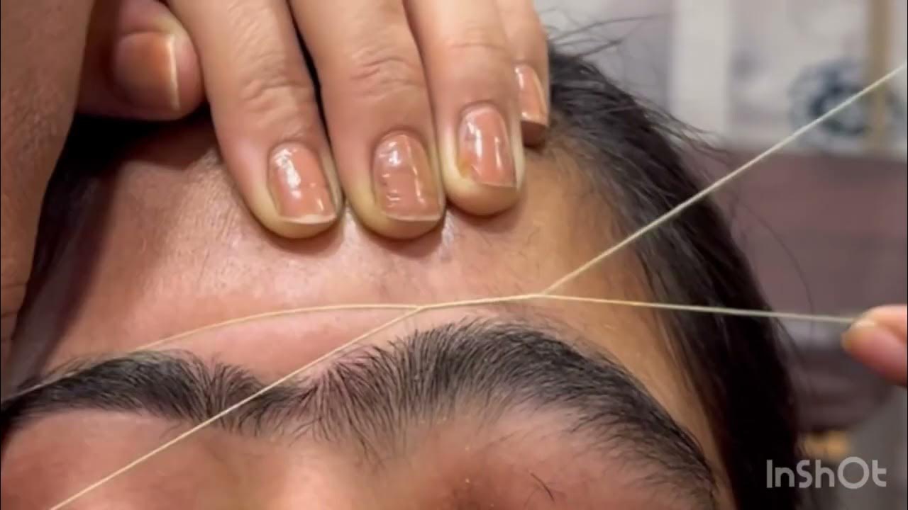 Eyebrow threading//thick eyebrow threading tutorial//threading tutorial threading eyebrow - YouTube
