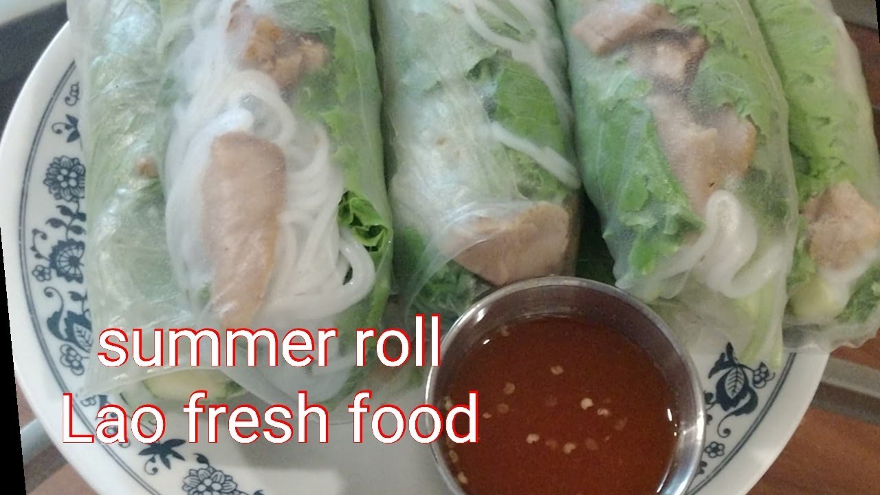 How to make (Lao Style) spring rolls, ຫໍແໝມຂາວ ອາຫານລາວ - YouTube