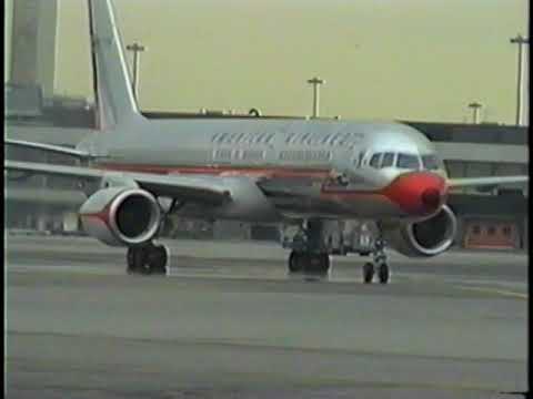 Airliners 40 - 1999 JFK AA 767 takeoff, retro 757 inaugural, last of ...