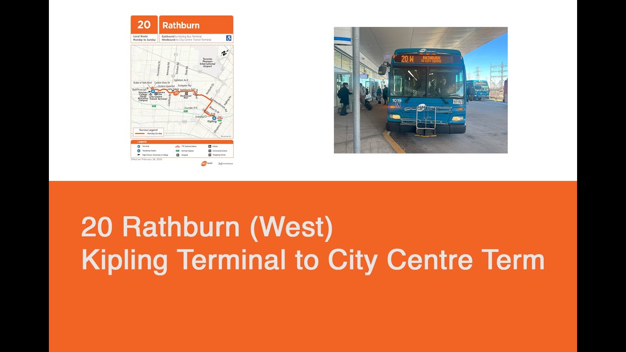 MiWay 20 Rathburn (West) (Kipling Terminal to City Centre Terminal ...