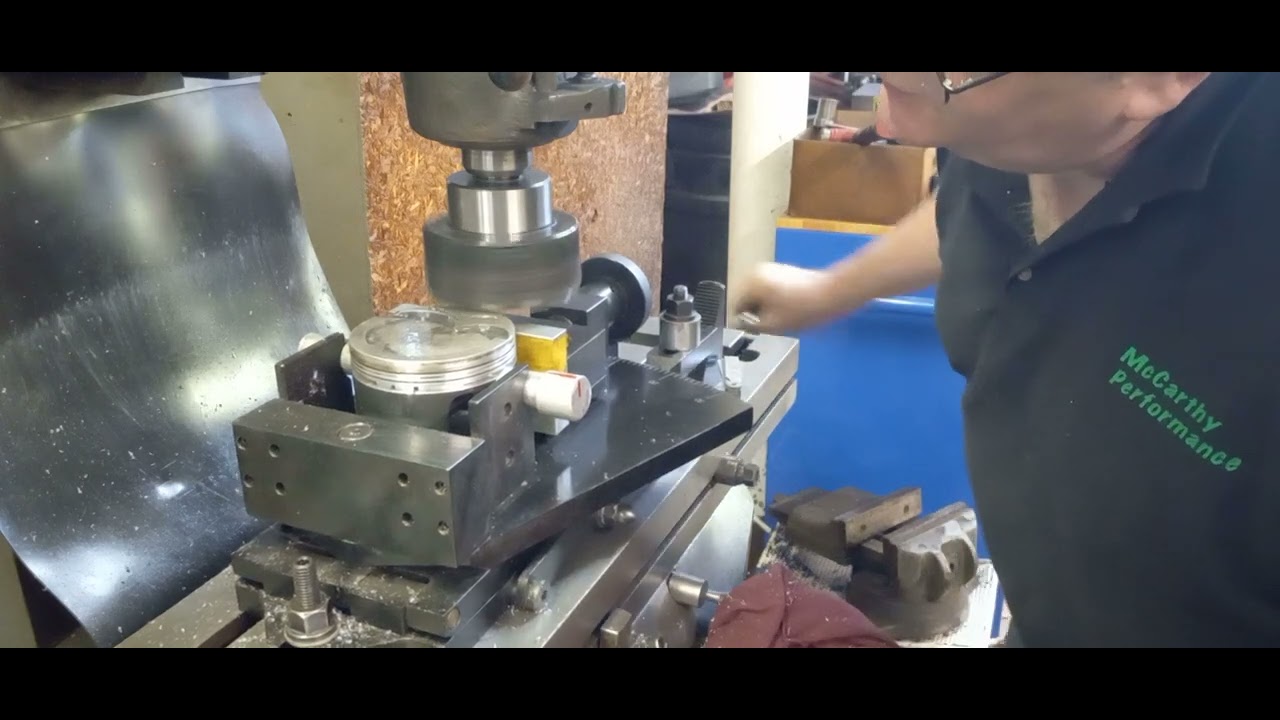 modifying Pistons Milling the tops - YouTube