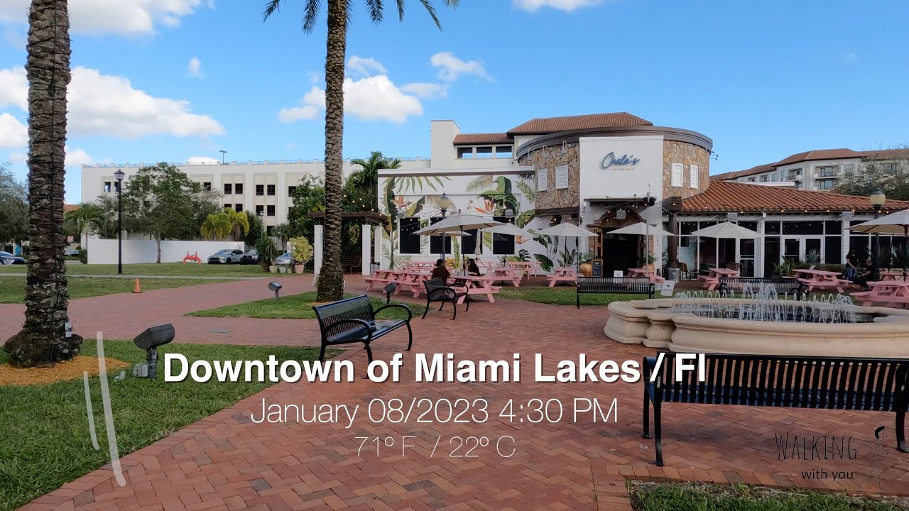 Miami Lakes Downtown, Florida. Walking Tour (4K 60 fps) - YouTube