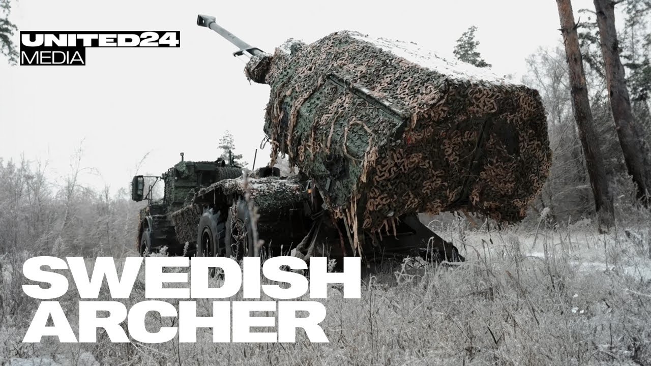 Swedish Archer FH77BW L52 Howitzer in the Donetsk Region. Sniper ...