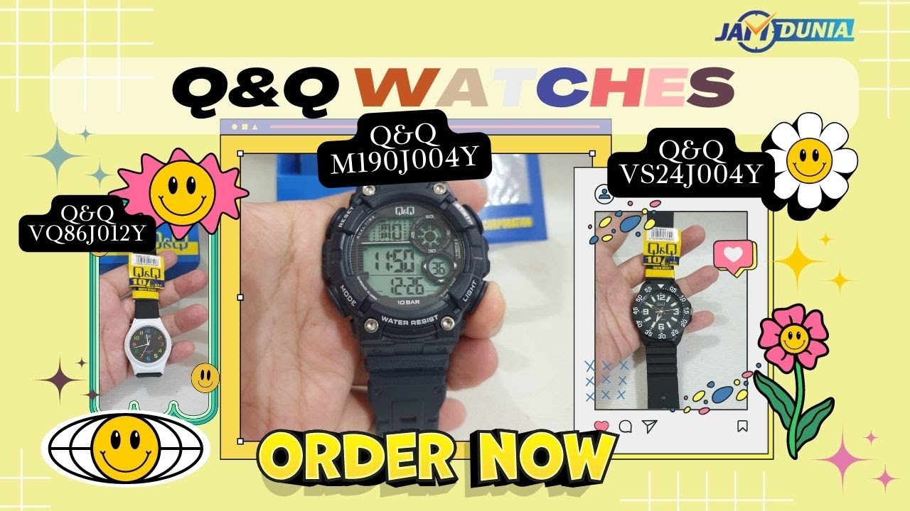 JAM TANGAN Q Q WANITA ORIGINAL JAM TANGAN QnQ M190J004Y VQ86J012Y ...