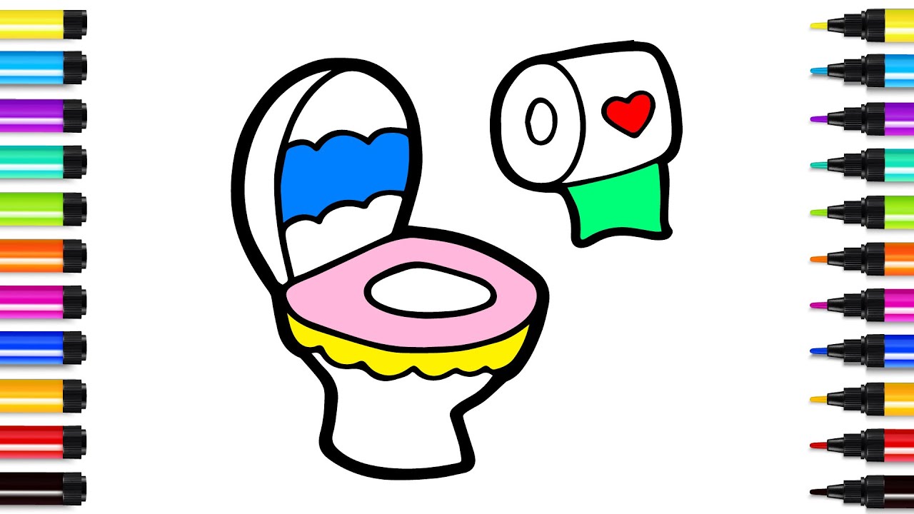 How to Draw a Cute Toilet | Step by Step - YouTube