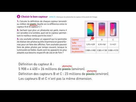 Exercice SNT Photographie 5 p 119 (Delagrave). Définition. Photosite. Capteur - YouTube