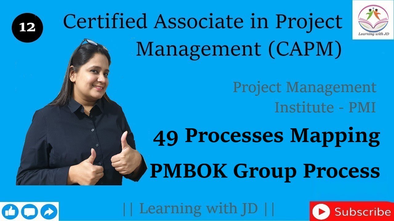 49 Processes Mapping | CAPM | PMBOK Process Groups | PMI | Learning ...
