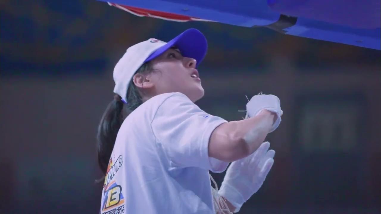 WKBL 23-24 시즌 우리은행 챔피언 결정전 그물 커팅 - YouTube