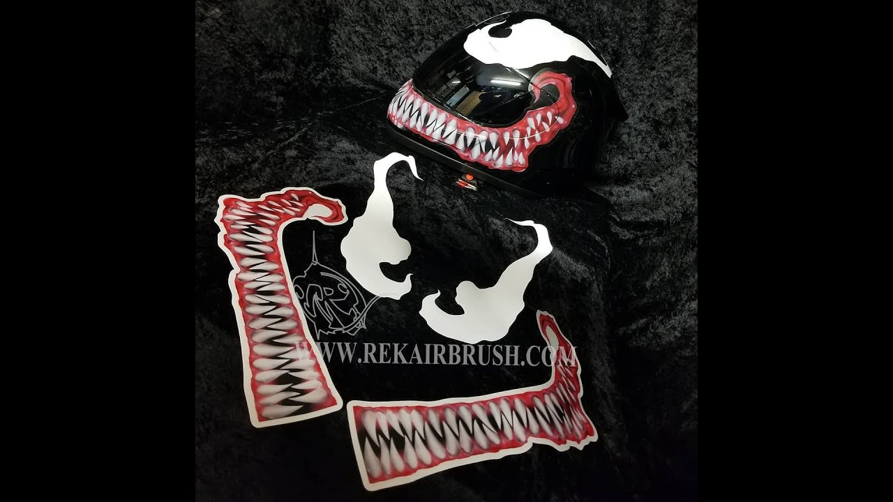 VENOM MOTORCYCLE HELMET DECALS - YouTube