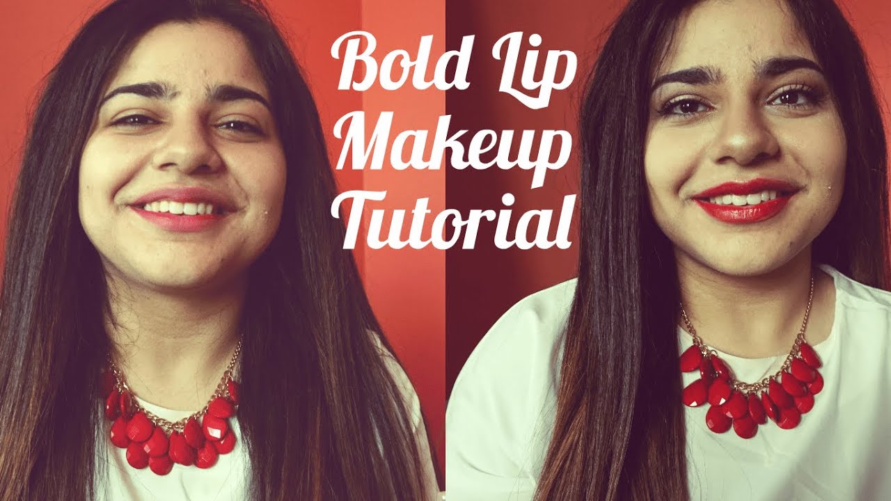 Red Bold Lip Makeup Look - YouTube