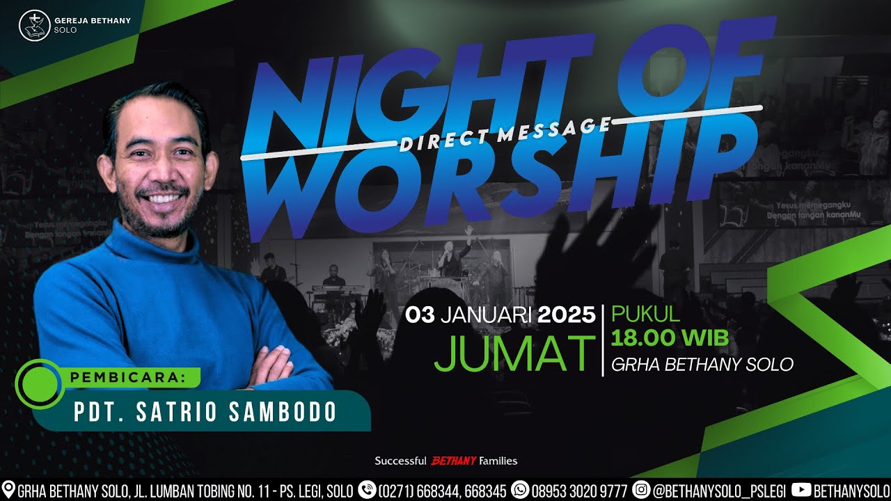 Night of Worship | Pdt. Satrio Sambodo - YouTube