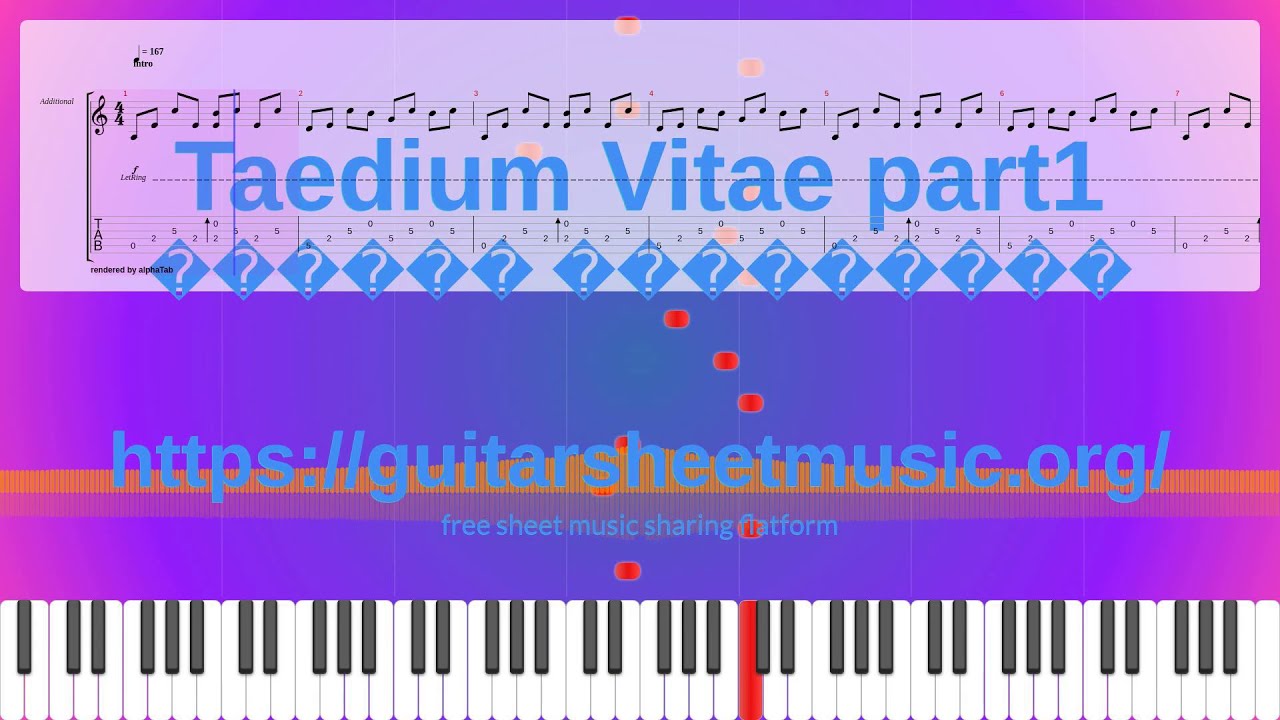 Taedium Vitae Part1 Sheet Music Free, Synthesia Piano - YouTube