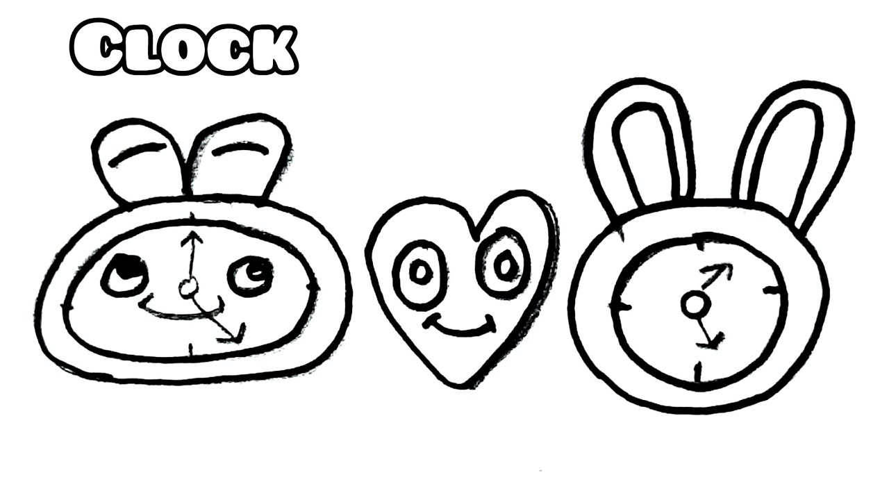 How To Draw A Clok Easy For Children, Toddler - YouTube