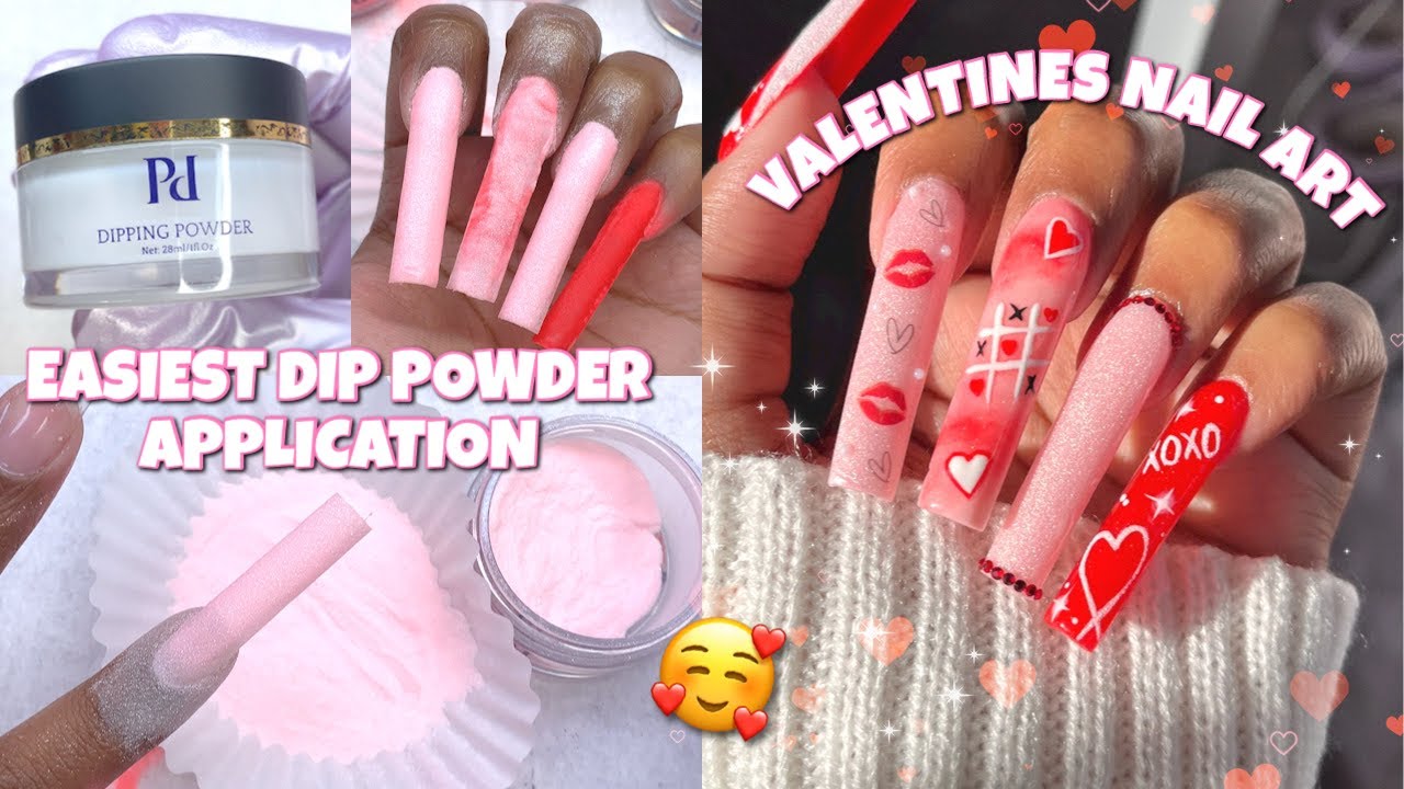 TRYING PRETTY DIVA DIP POWDER TO CREATE VALENTINE'S DAY NAILS 💕 | EASY ...