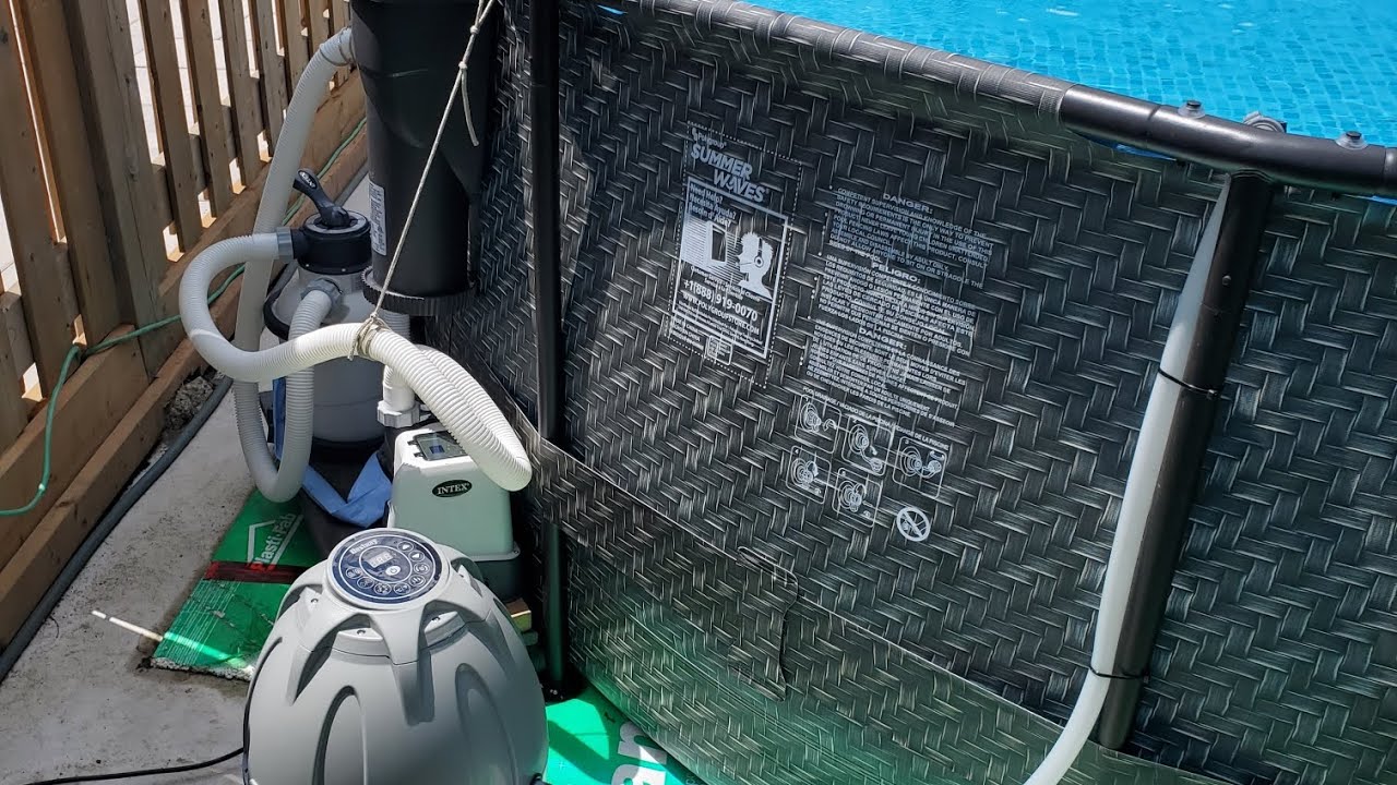 bestway saluspa spa heater on intex above ground pool. - YouTube