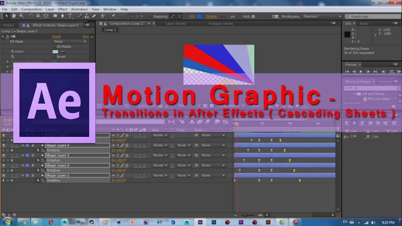 Motion Graphic - Transitions in After Effects Cascading Sheets - YouTube