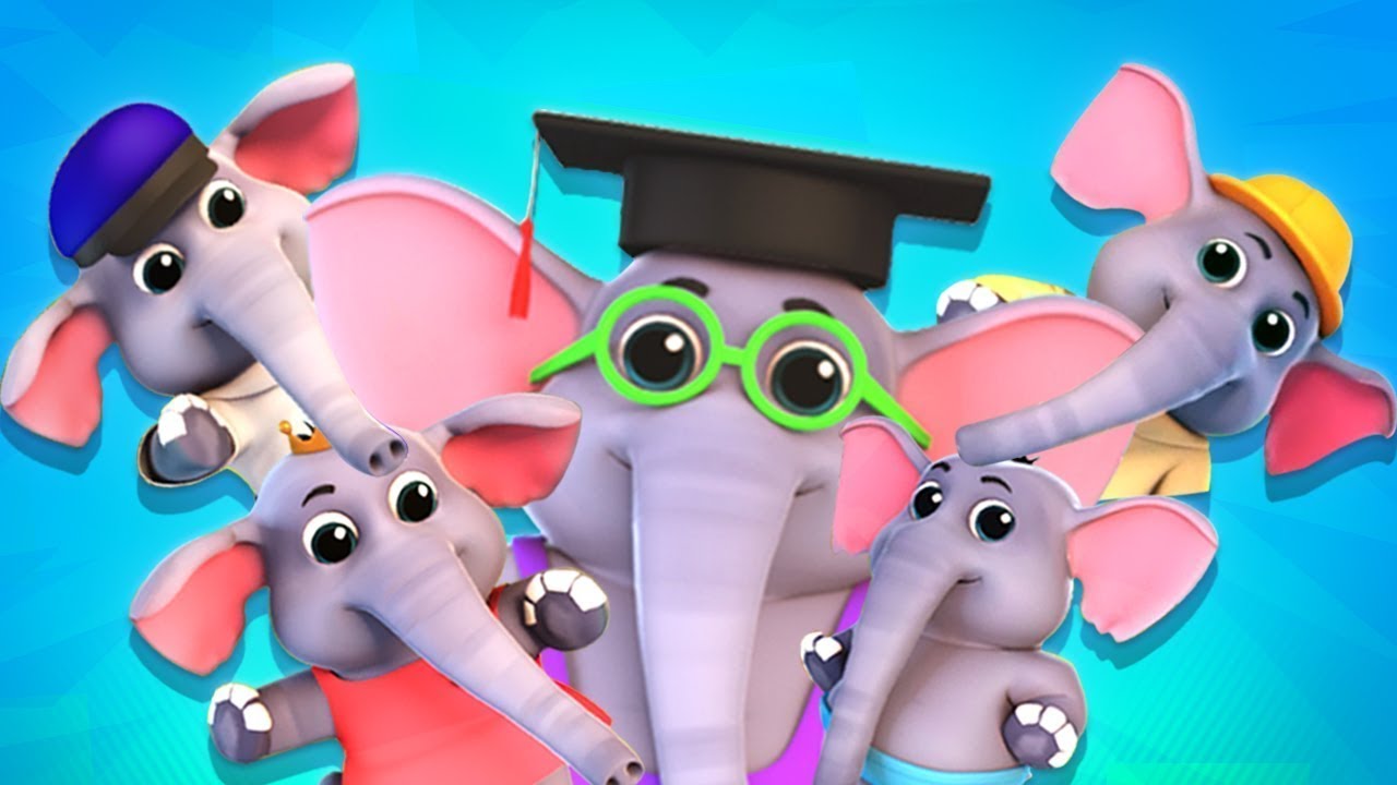 Five Little Elephants 🐘 | English Songs Collection | Fun Nursery Rhymes ...