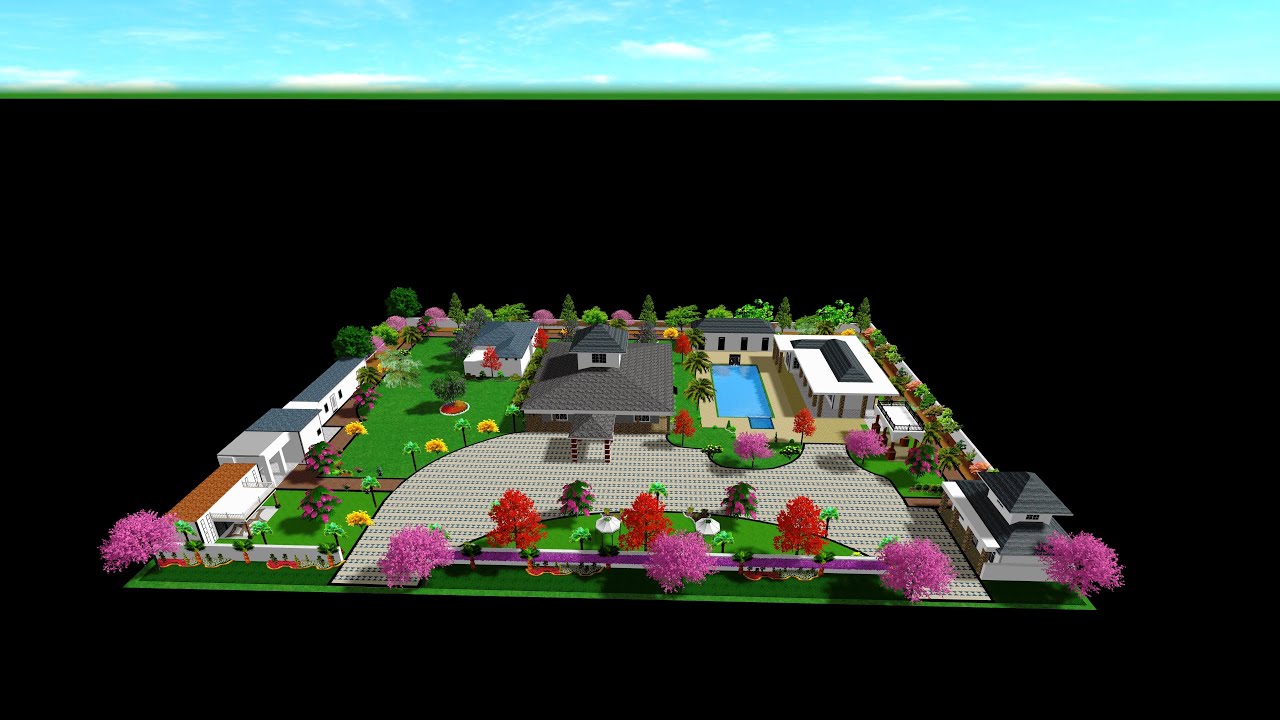 3D FARM HOUSE DESIGN IN REAL TIME LANDSCAPE ARCHITECT - YouTube