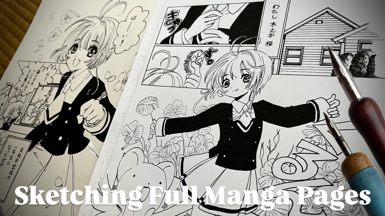 Sketching Full Manga Pages With A Manga Pen - YouTube