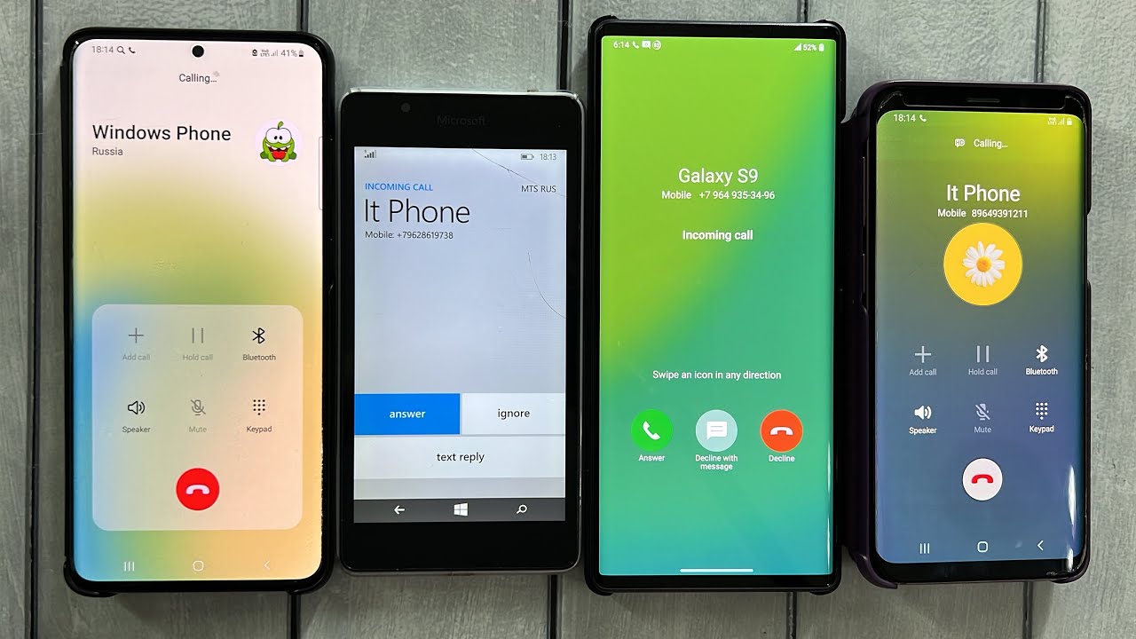 Nokia Lumia vs Samsung s20+ vs S9 vs Lg Wing Incoming Calls - YouTube