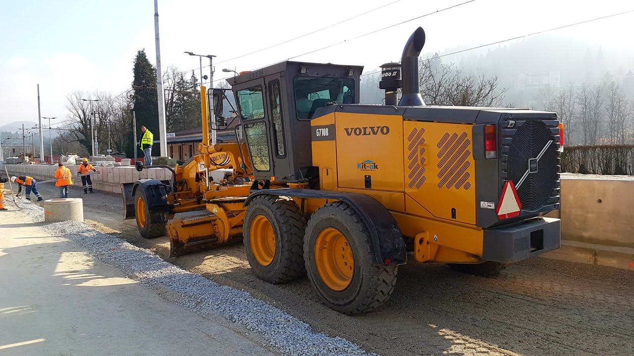 Motor Grader Grading Next To The TrainStation-Skilled Operator - YouTube