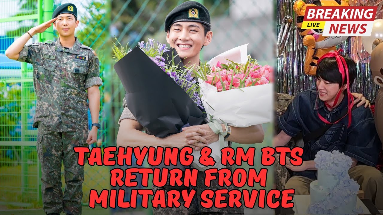 🔴Taehyung & RM BTS Return from Military Service! | Warmly Welcomed by ...