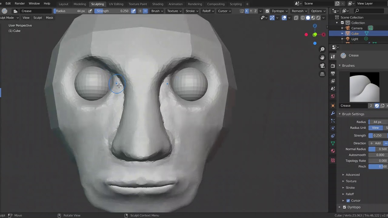 Membuat Sketsa 3D Wajah Menggunakan Teknik Scuplting di Blender - YouTube