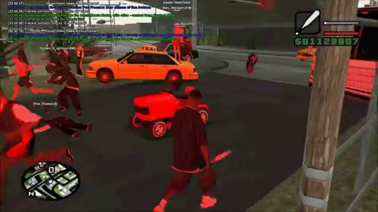 bat fight SAMP bloods vs Crips - YouTube