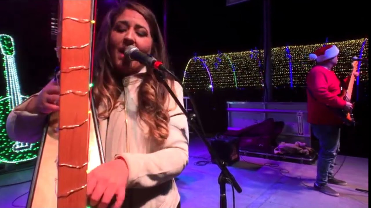 Kristen Gibbs (Christmas Song on Harp with Band) at Trail of Lights ...