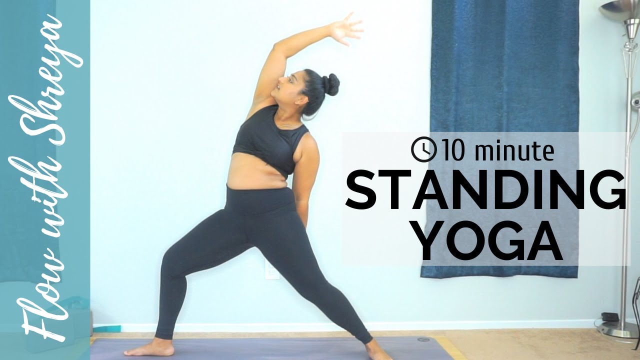 STANDING YOGA FLOW | 10 MIN HANDS-FREE YOGA - YouTube