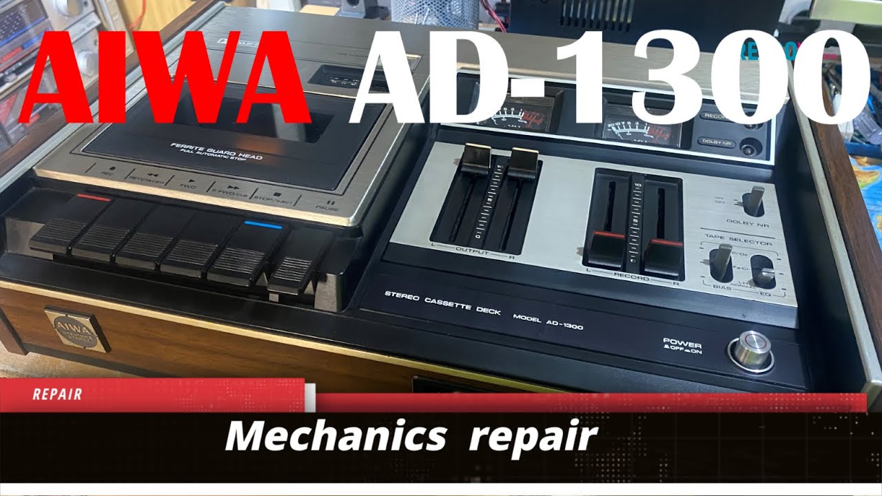 AIWA AD-1300 cassette player -1976- belt change and autostop repair ...