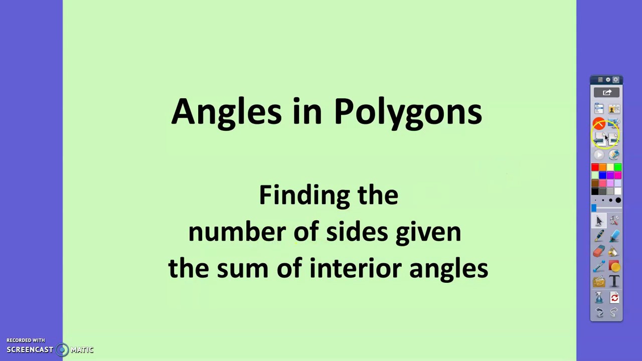 Polygons - Finding the number of sides (part 1) - YouTube