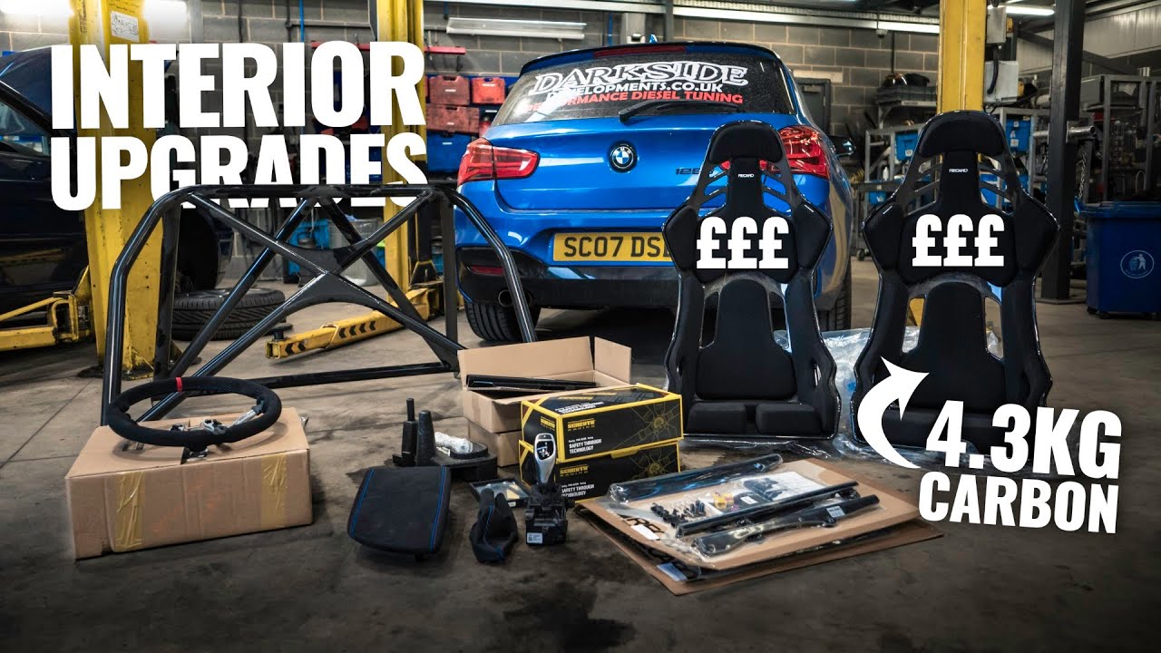 BMW 125D Track Car Interior Upgrades - FULL CARBON RECAROS! - YouTube