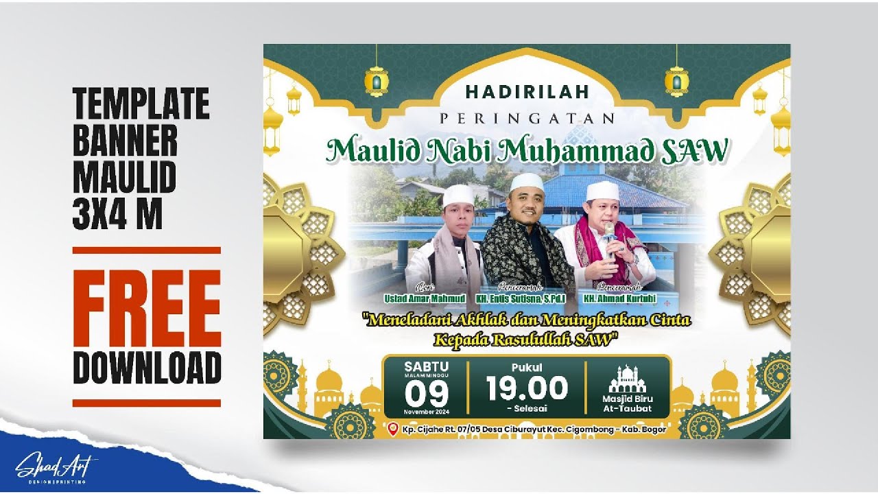 Free Spanduk / Banner Maulid Nabi 4x3 Format Cdr - YouTube