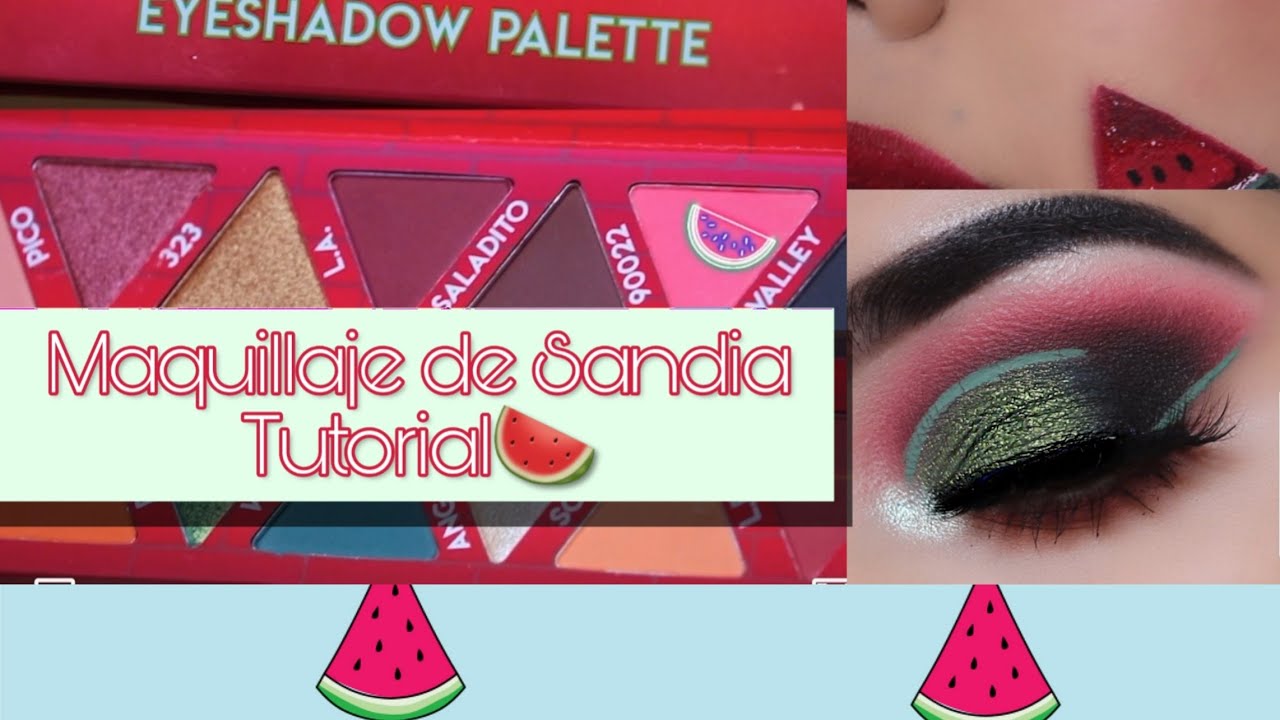 MAQUILLAJE SANDIA (WATERMELON MAKEUP TUTORIAL)🍉 - YouTube