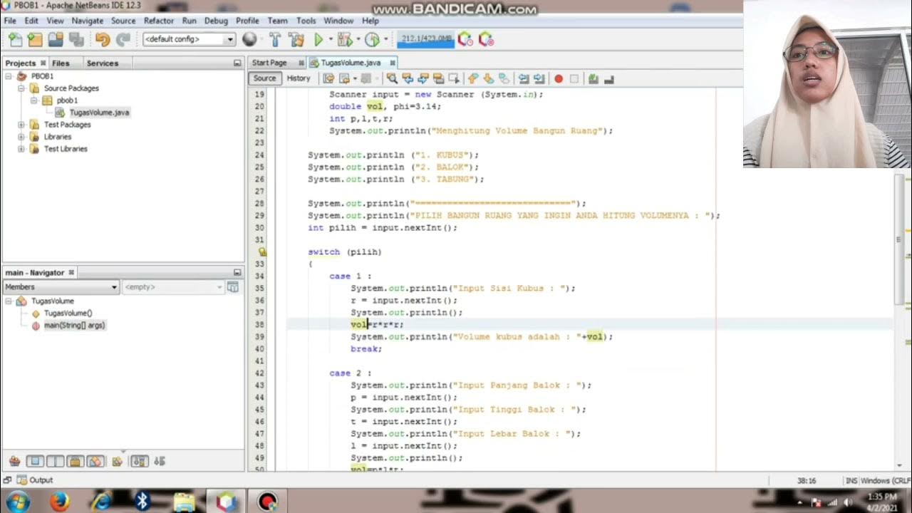 Membuat Program Menghitung Volume Bangun Ruang di NetBeans (Java) - YouTube