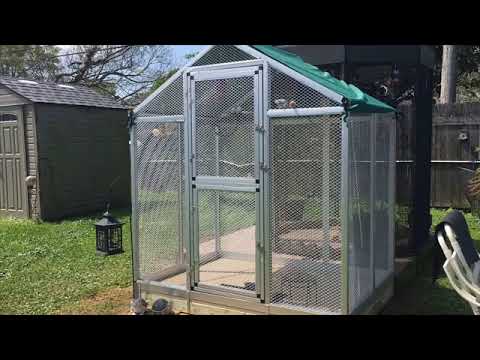 how to build an outdoor bird aviary - YouTube