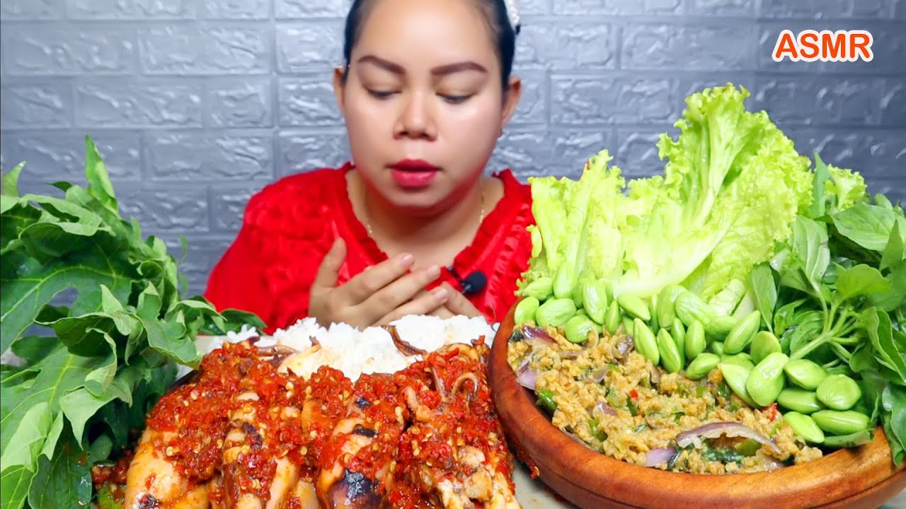 Spicy Balado Squid Sambal, Oncom Sambal kemangi, Petai, Fresh ...