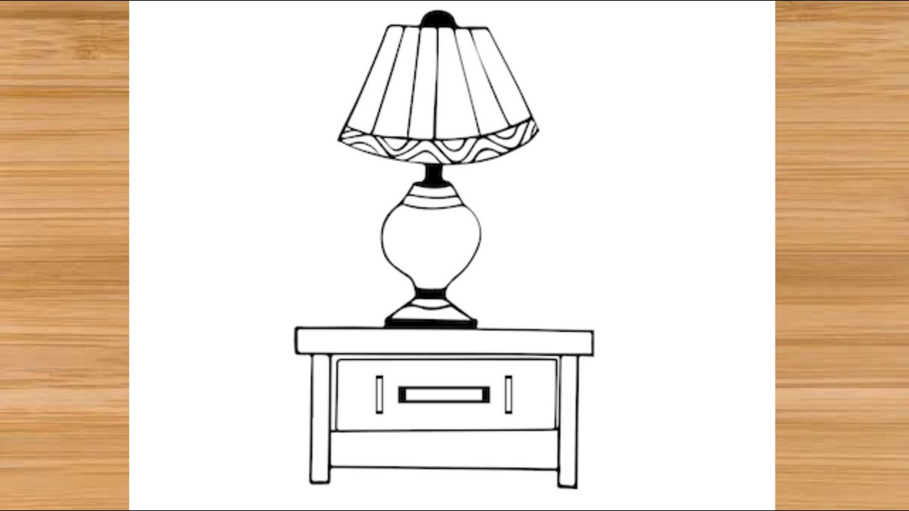 Table lamp drawing | How to draw table lamp | #artbyrihamaryam - YouTube